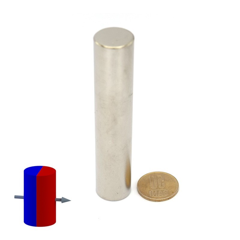Magnet puternic neodim cilindru 20 x 100 mm diametral